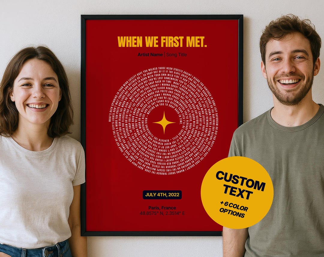 Personalized Song Lyrics Print, Spiral LP Song Lyrics, Custom Song Gift ...