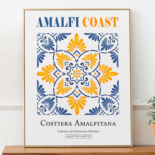 Amalfi Coast Print Italy Italian Riviera Travel Poster - Etsy Canada