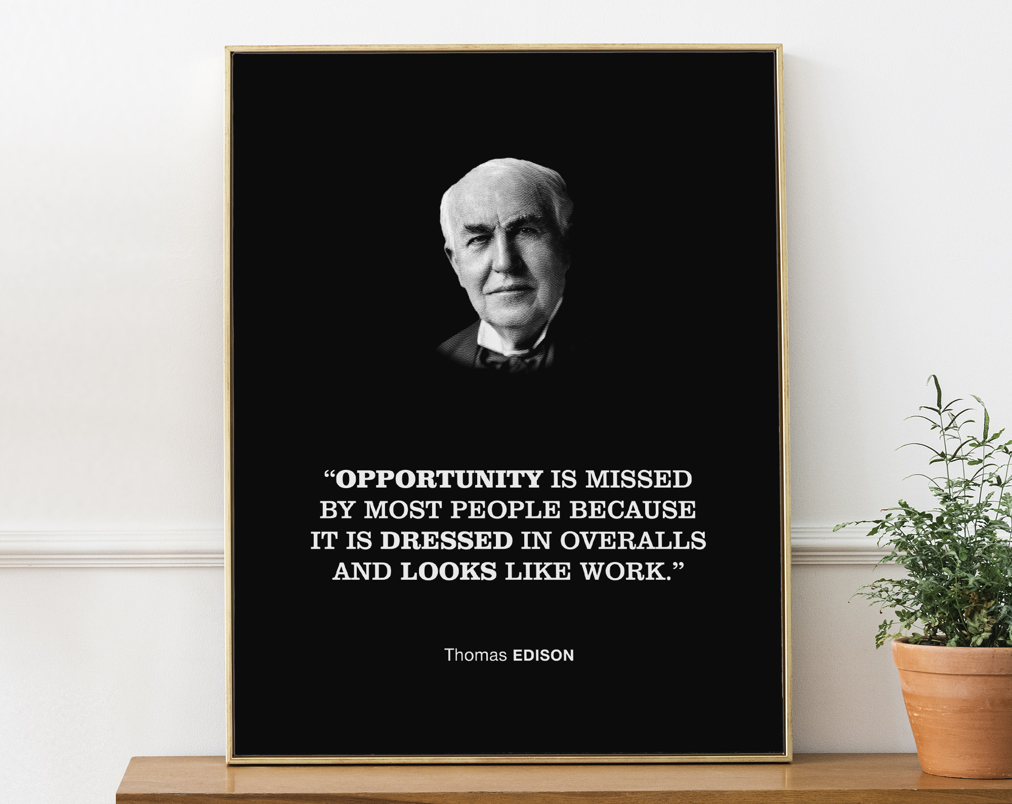 Thomas Edison Positive Thinking Quote Wall Decor Print Poster ...