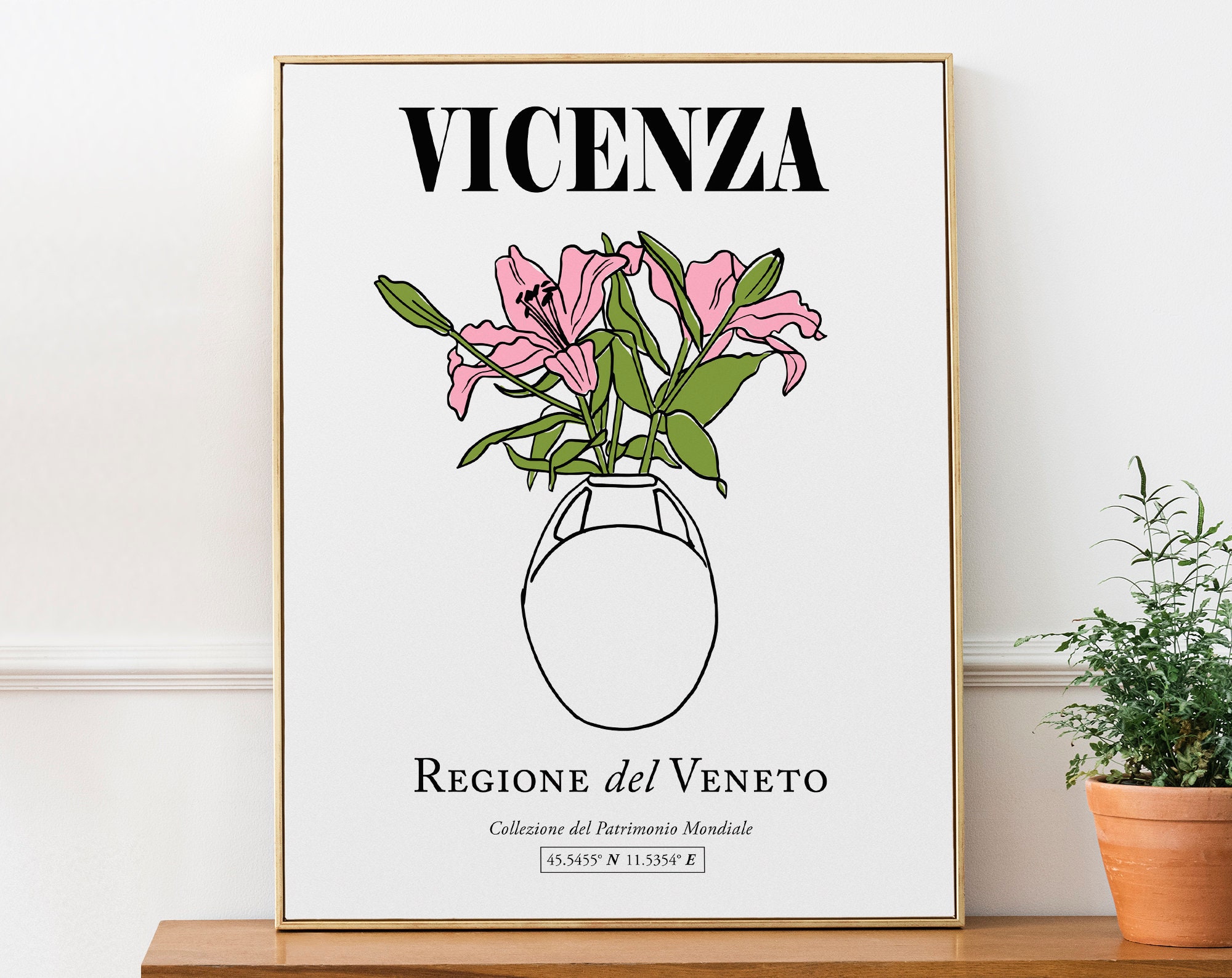 Vicenza, Italy, Veneto venetia Aesthetic Flowers Wall Art Decor Print ...