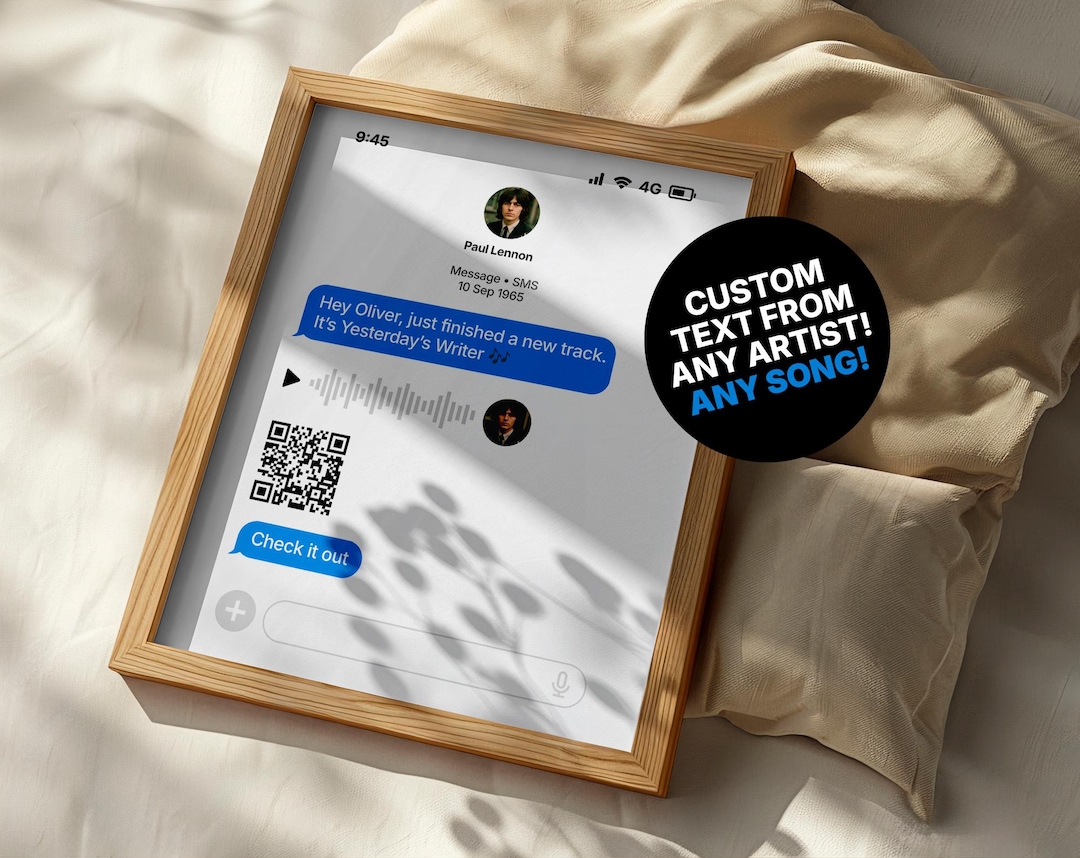 Personalized Song Message Poster – Custom 60s Style Music Print With QR ...