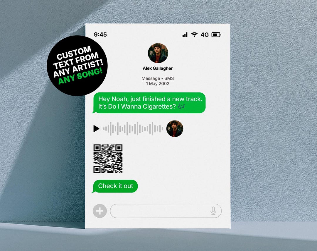 Custom Song Message Poster – Personalized Indie Rock Wall Art With QR ...