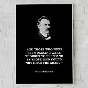 Nietzsche Wall Art Print Poster 'those Who Were Seen Dancing Were ...