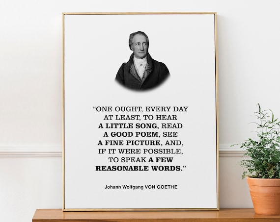 Johann Wolfgang Von Goethe Wall Decor Print Poster 'one | Etsy