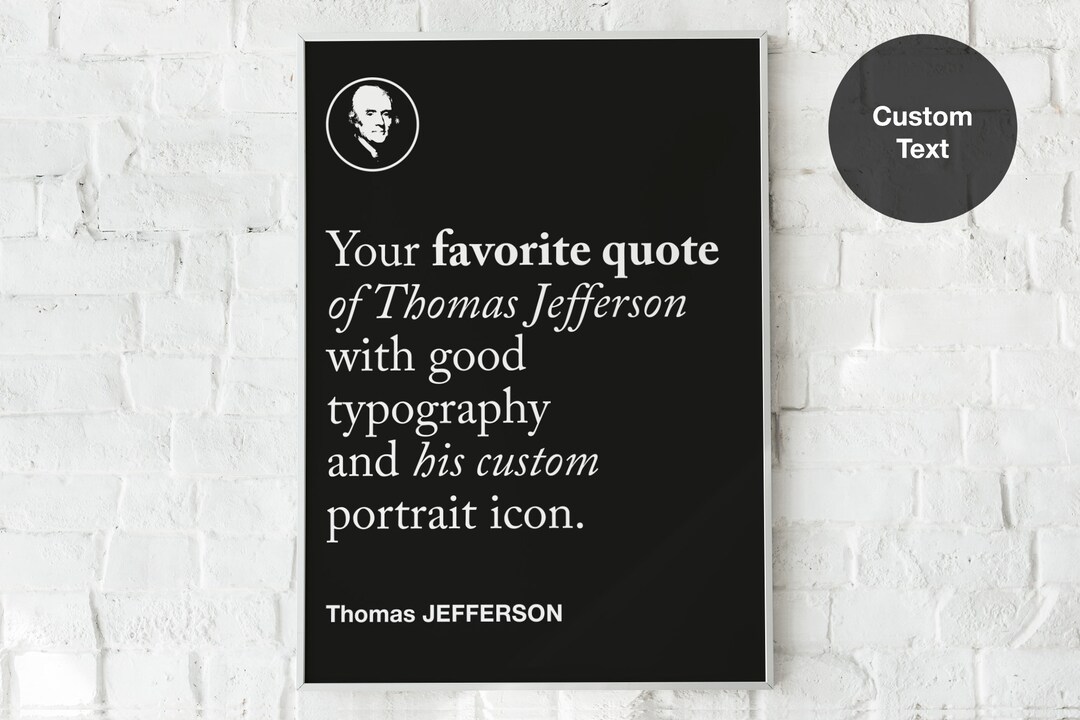 Custom Thomas Jefferson Motivational Quote Wall Decor Print Poster ...