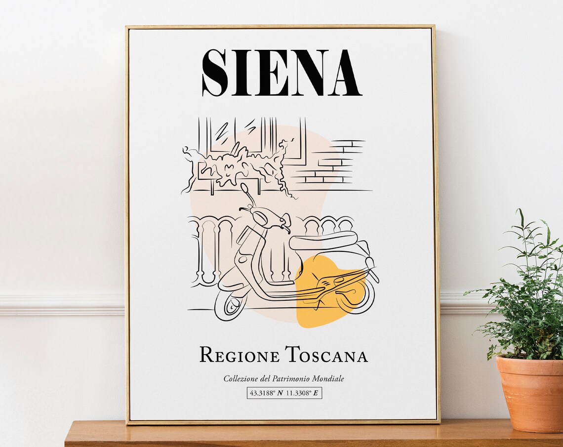 Siena, Italy, Toscana (tuscany) Scooter Siena Wall Decor Print Poster ...
