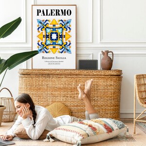 Palermo, Sicily (sicilia), Italy Traditional Sicilian Blue and Yellow ...