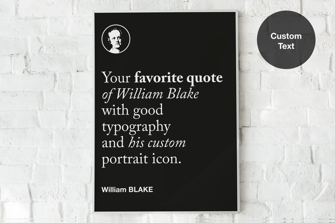 Custom William Blake Motivational Quote Wall Decor Print Poster ...