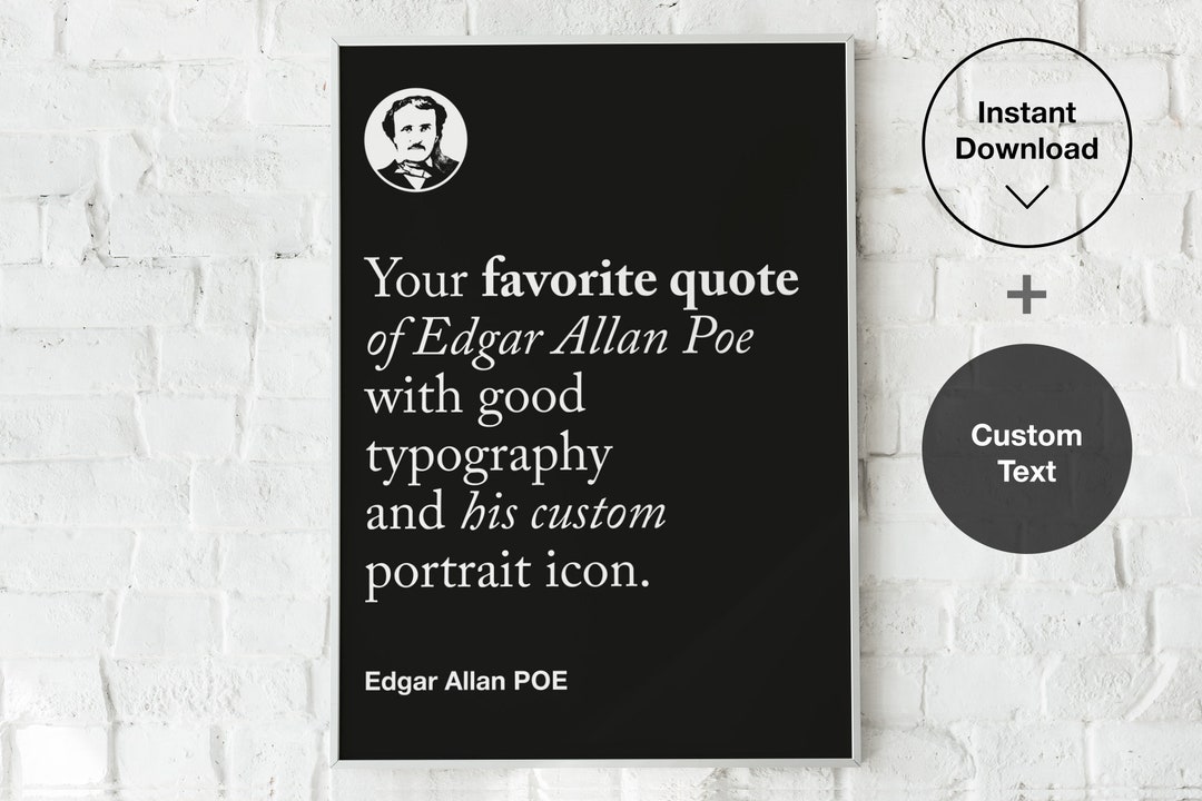 PRINTABLE Edgar Allan Poe Motivational Custom Quote Wall - Etsy
