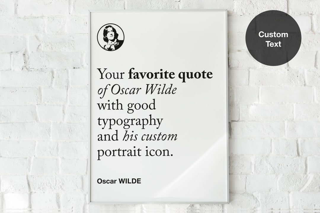 Custom Oscar Wilde Motivational Quote Wall Decor Print Poster ...
