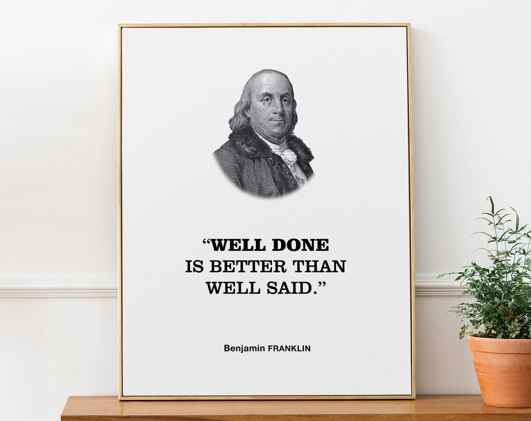 Benjamin Franklin Quote Print, Inspiring Wall Art Poster - Etsy