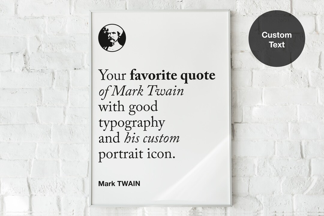Custom Mark Twain Motivational Quote Wall Decor Print Poster ...