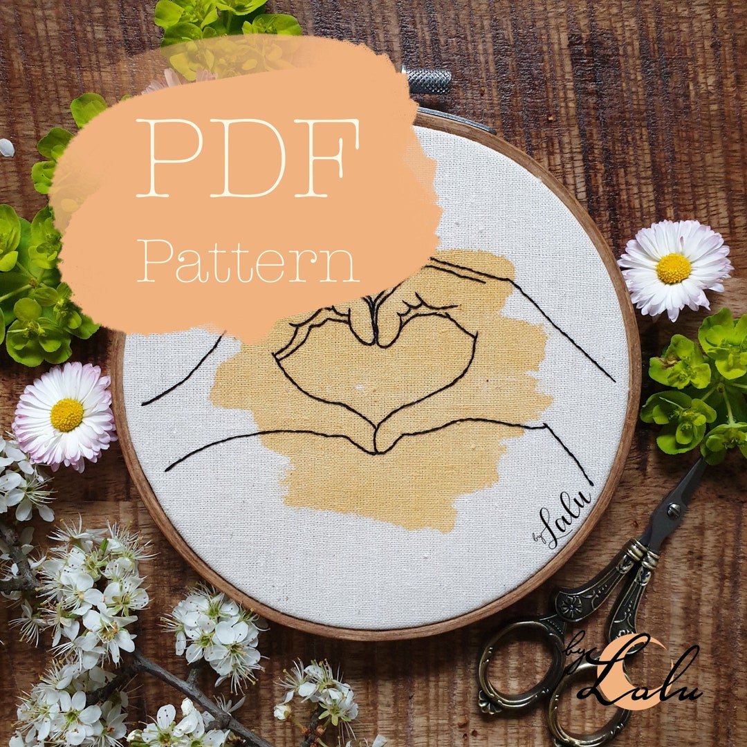 Heart PDF Pattern. Embroidery Pattern With Instructions in - Etsy