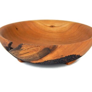 Handcrafted Cherry Wood Bowl With Knot and Unique Pyrography burst ...