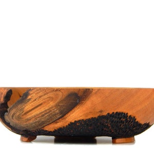 Handcrafted Cherry Wood Bowl With Knot and Unique Pyrography burst ...