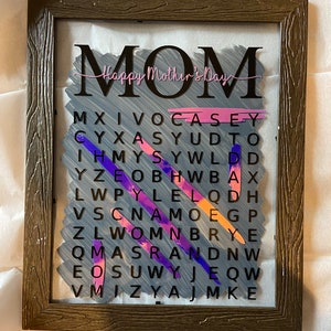 Family Word Search, Mom, Dad, Grandma, Grandpa, Crossword, Custom ...