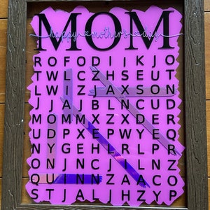Family Word Search, Mom, Dad, Grandma, Grandpa, Crossword, Custom ...