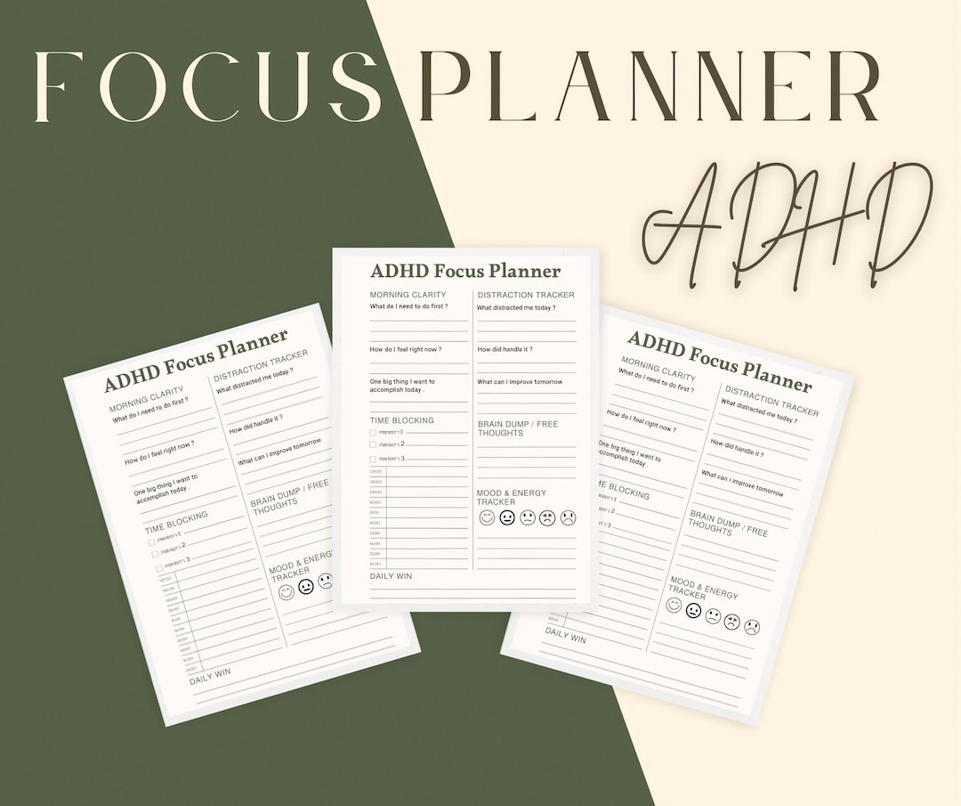 ADHD Focus Planner Bundle | Printable Daily Mental Health PDF | A4 A5 ...