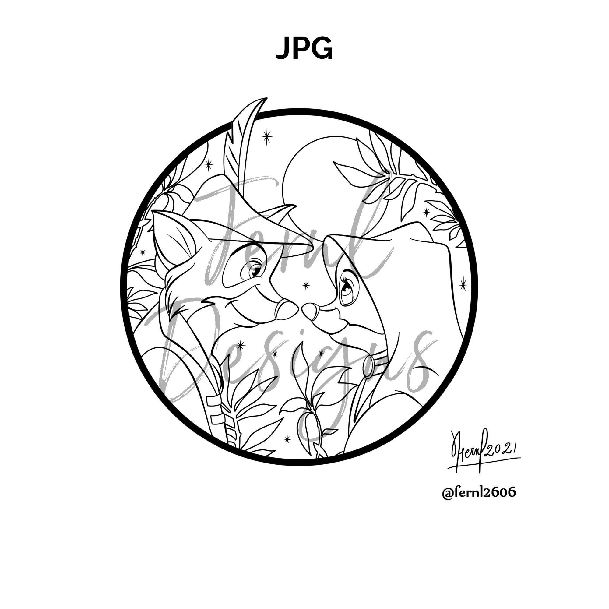 Robin Hood, Fox, Maid Marian, Stamp, Coloring Page, Line Art, Line-art ...