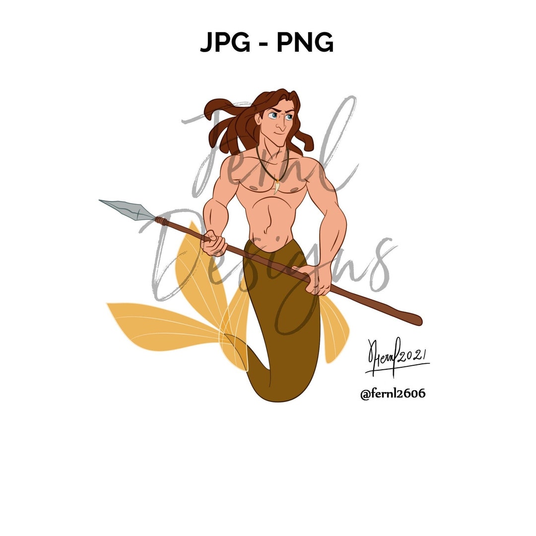 Tarzan Merman, Mermaid, Fan Art, Clipart, Clip Art, T-shirt, Wall Art ...