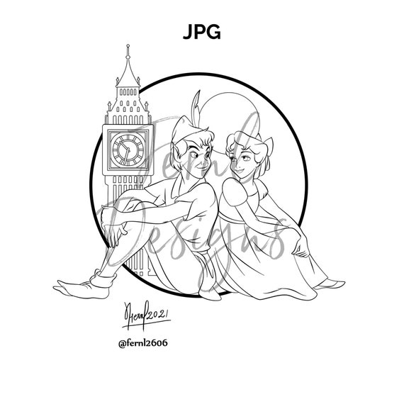 Peter Pan And Wendy Drawing