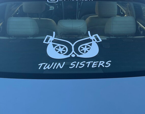 Twin Sisters Twin Turbo Vinyl Decal | Etsy