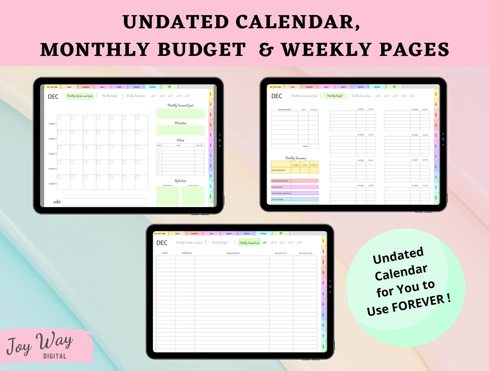 Digital Budget Financial Planner for Ipad Android Goodnotes - Etsy
