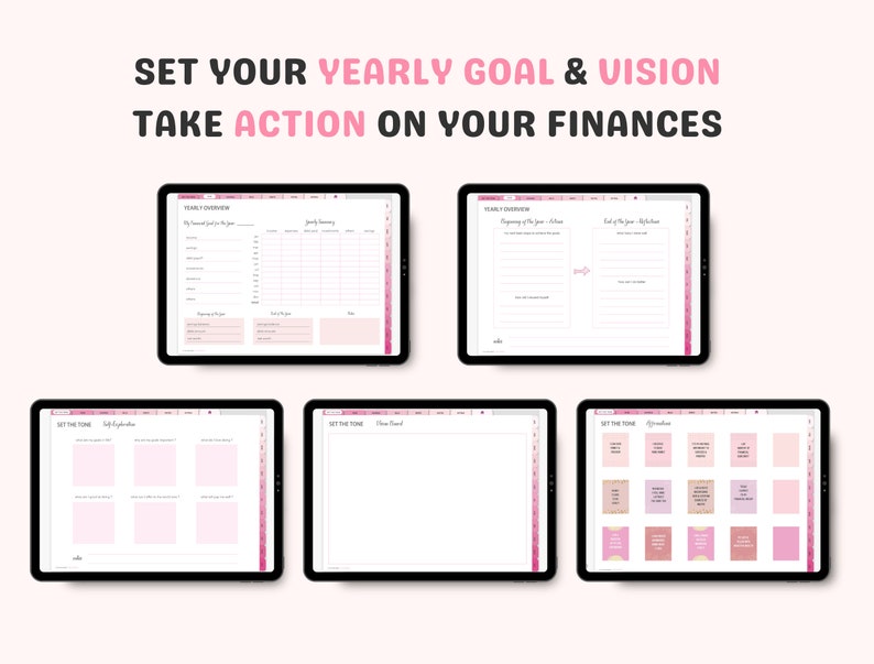 Digital Budget Financial Planner Pink Color. Ipad Android - Etsy