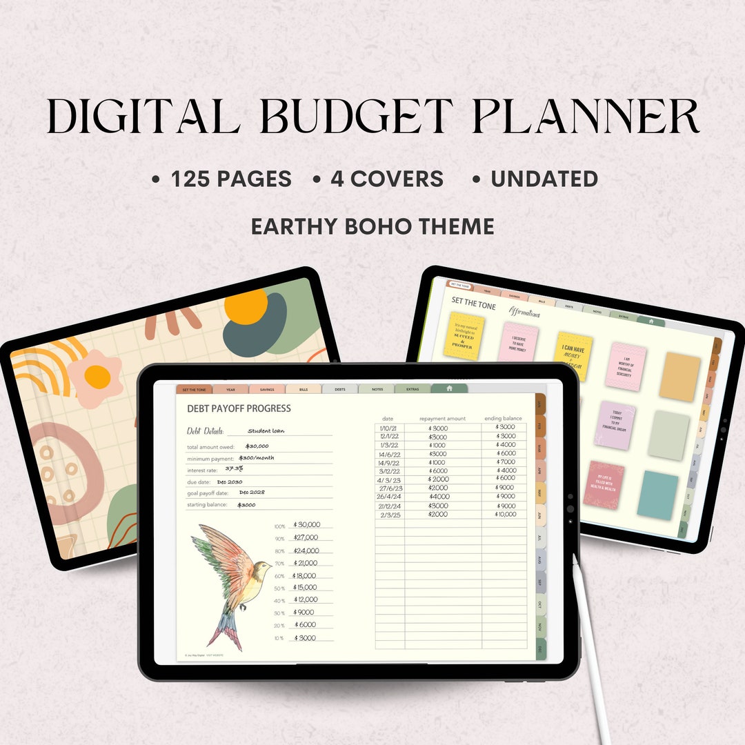Digital Budget Planner for Ipad, Android, Goodnotes Users, Financial ...