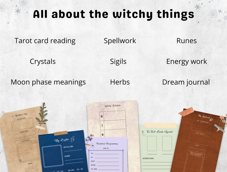 Witchy Digital Widgets Digital Stickers for Ipad Android - Etsy