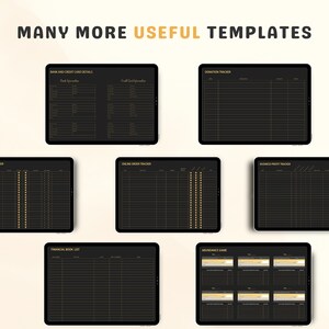 Digital Budget Financial Planner in Gold and Dark Mode. for Ipad ...