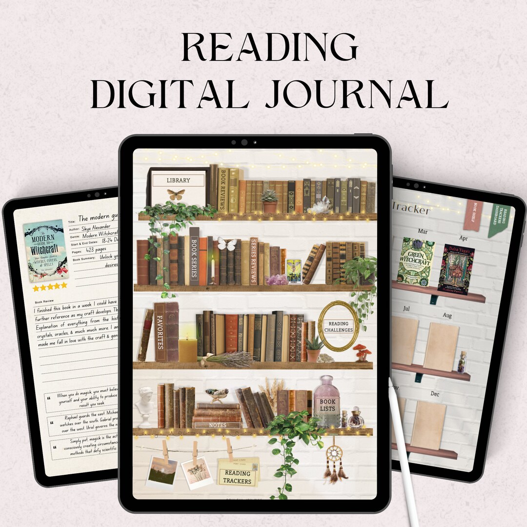 Digital Reading Journal, Reading Tracker, Reading Log, Book Tracker ...