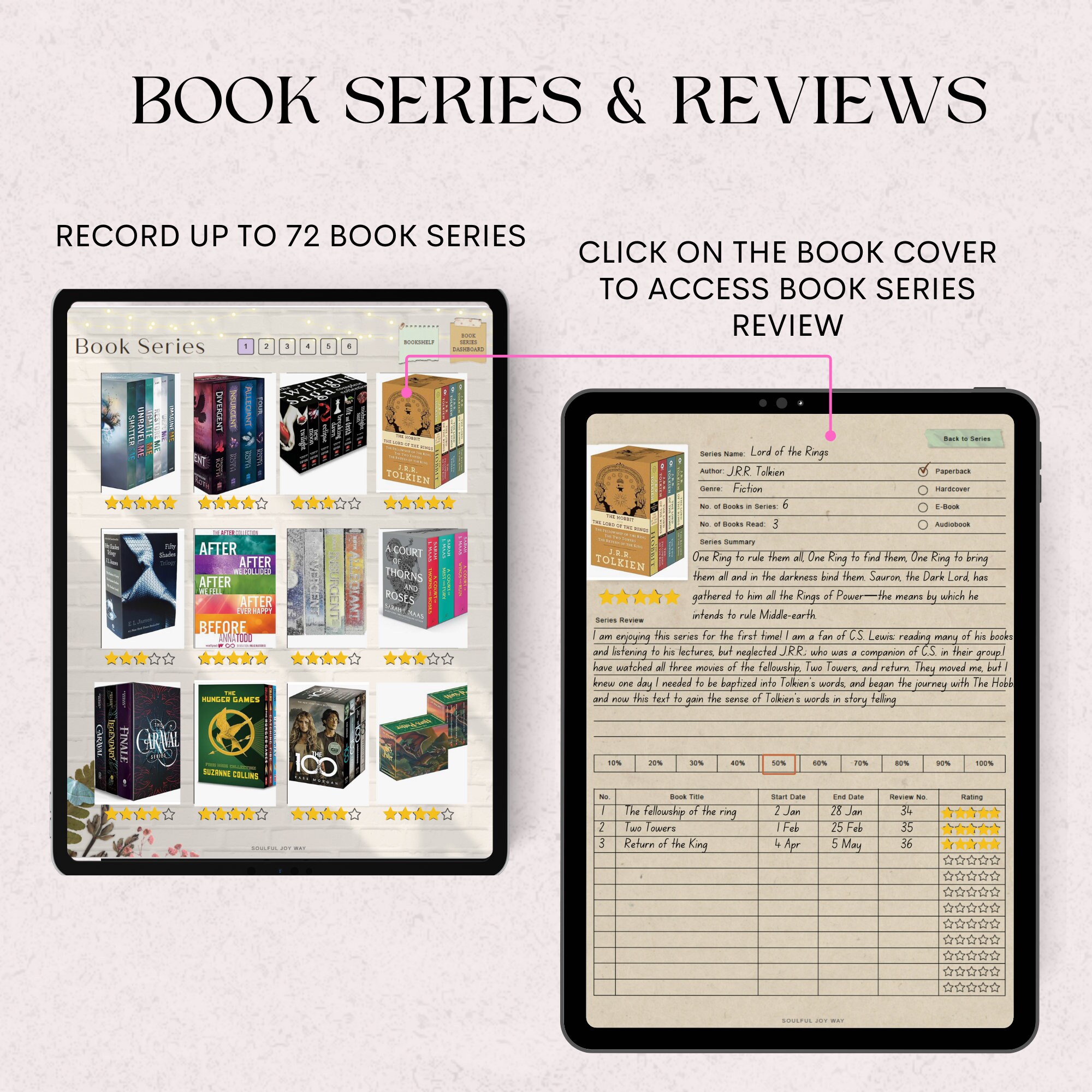 Digital Reading Journal, Reading Tracker, Reading Log, Book Tracker ...