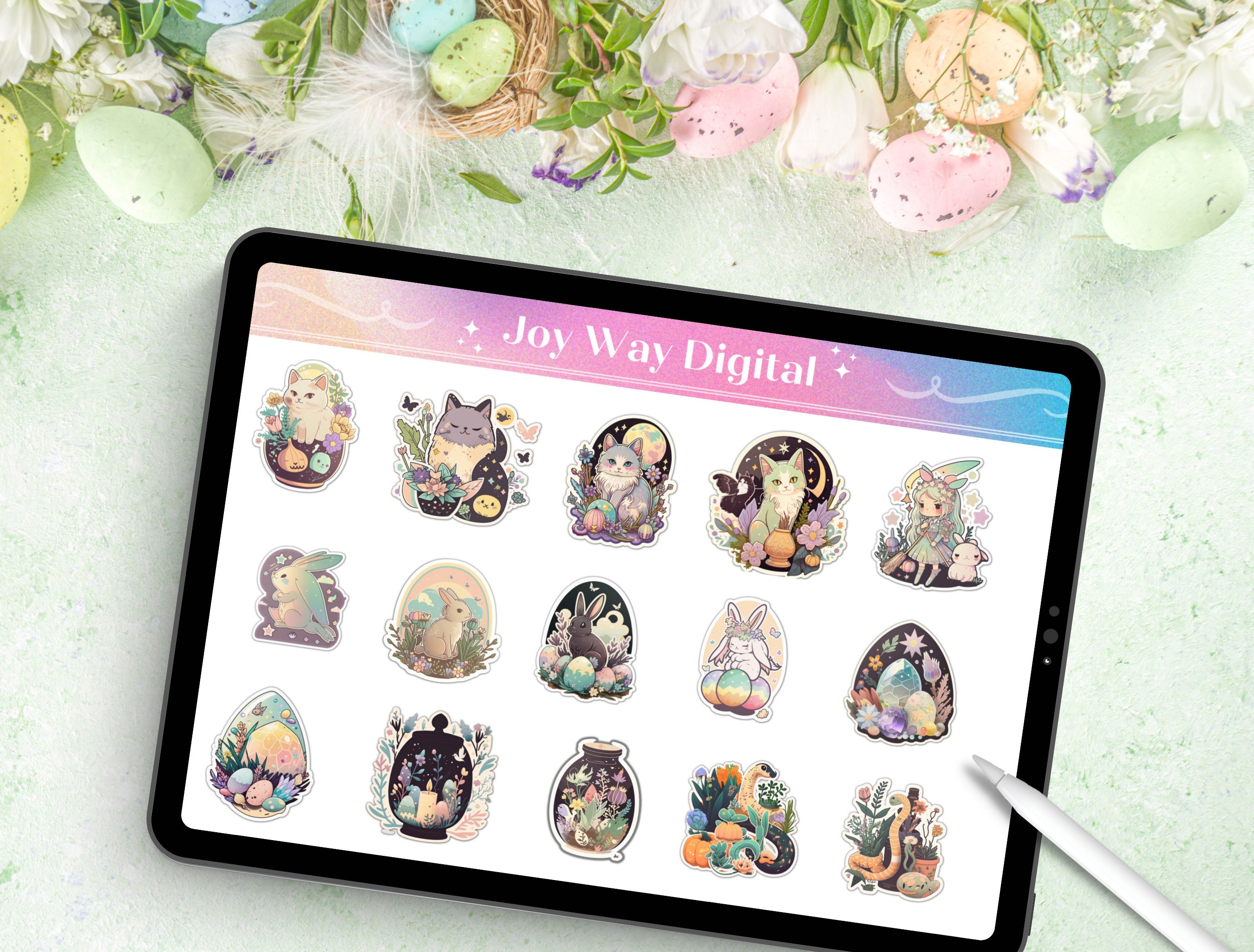 Easter Witchy Digital Stickers Goodnotes PNG Pre-cropped - Etsy