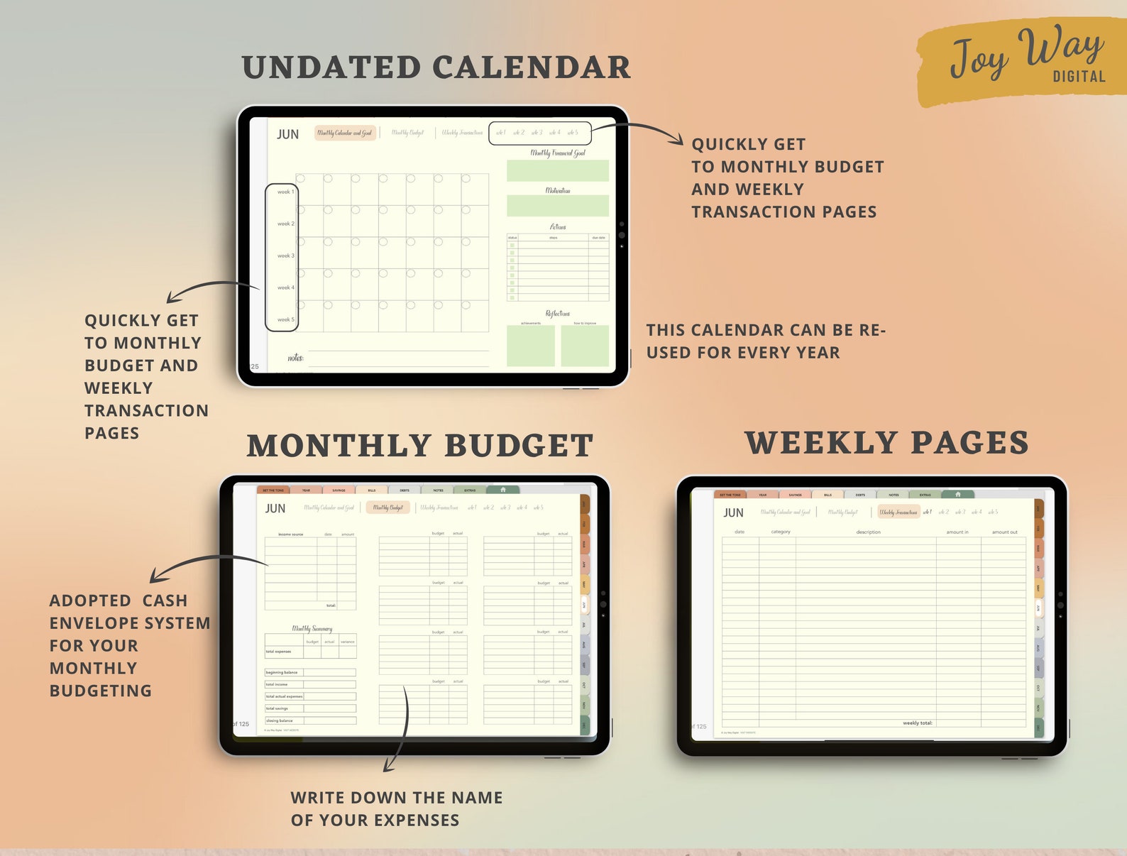Digital Budget Planner for Ipad, Android, Goodnotes Users, Financial ...