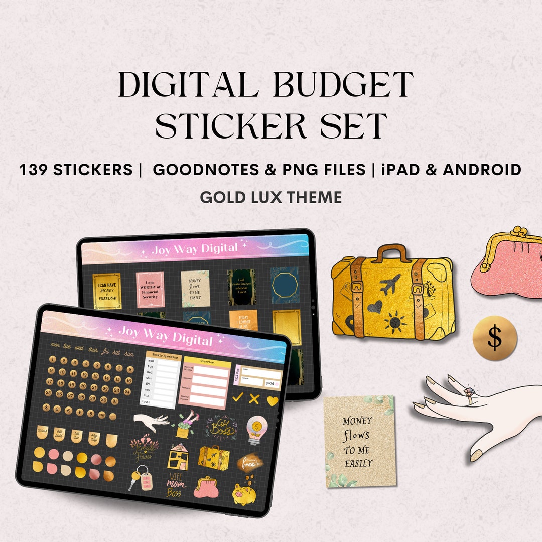 Digital Budget Sticker Book, Cute Financial Planner Stickers, Hand ...