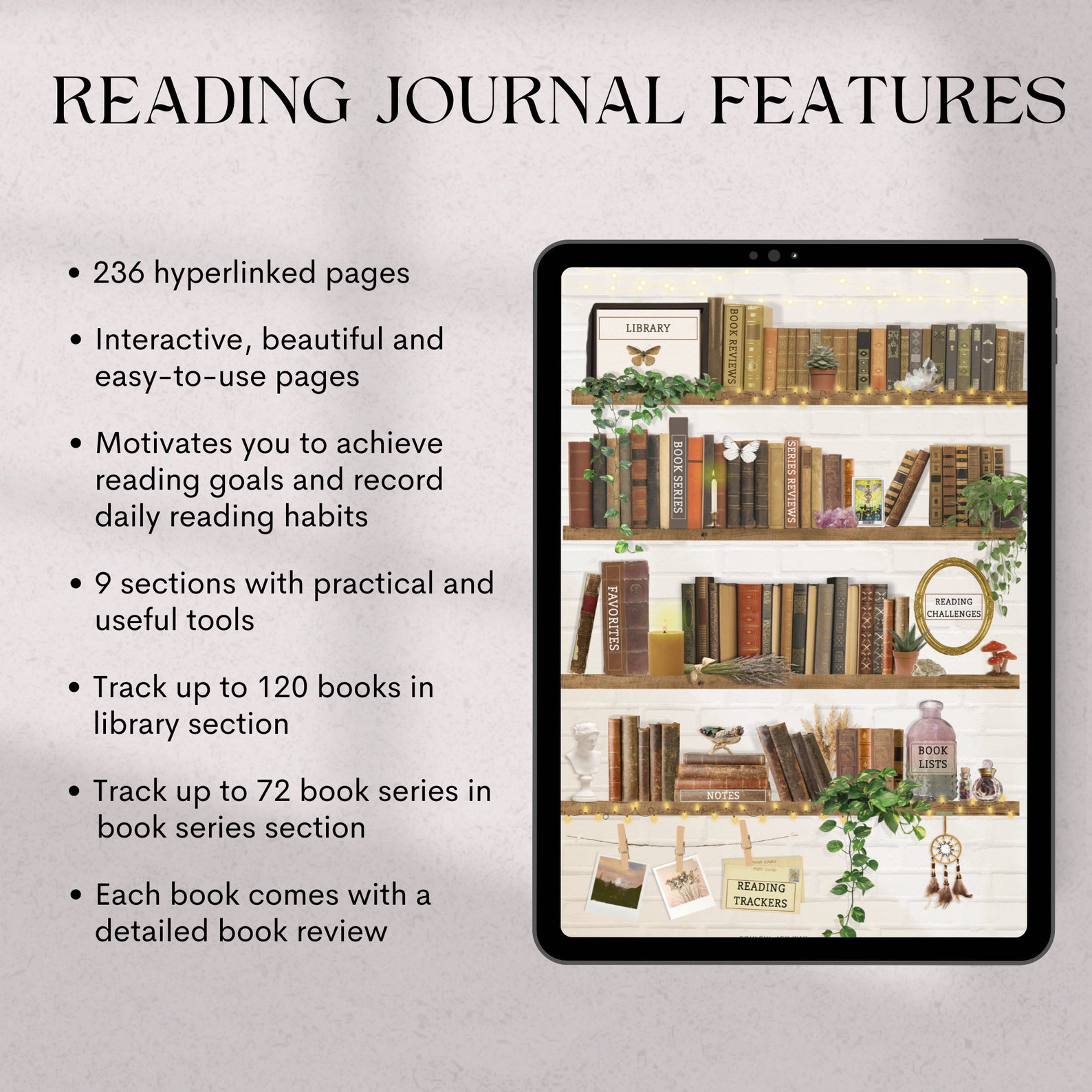 Digital Reading Journal, Reading Tracker, Reading Log, Book Tracker ...