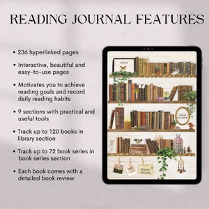 Digital Reading Journal, Reading Tracker, Reading Log, Book Tracker ...