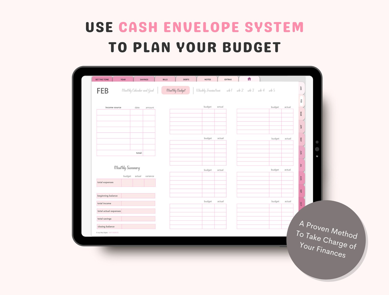 Digital Budget Financial Planner Pink Color. Ipad Android - Etsy