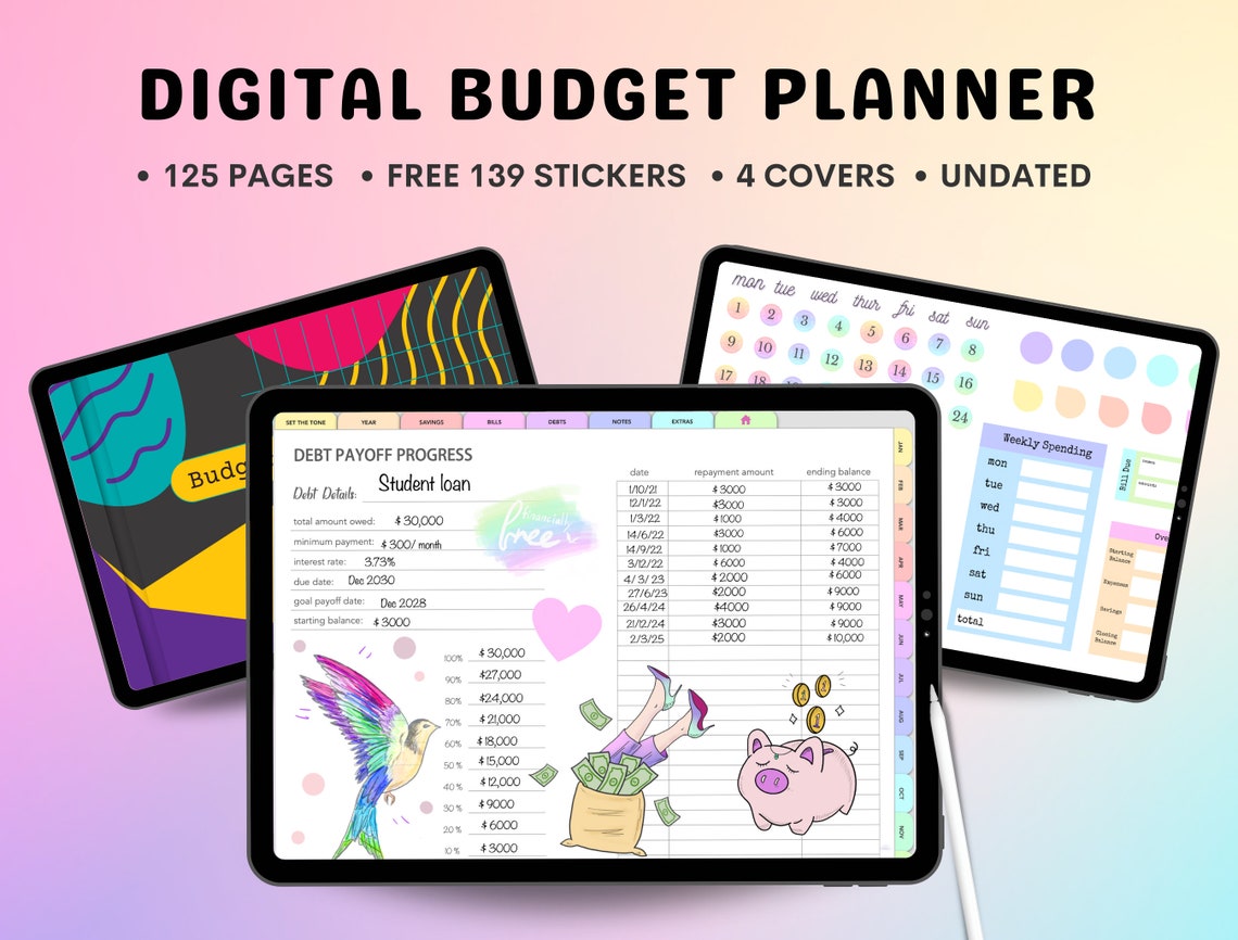Digital Budget Financial Planner for Ipad Android Goodnotes - Etsy