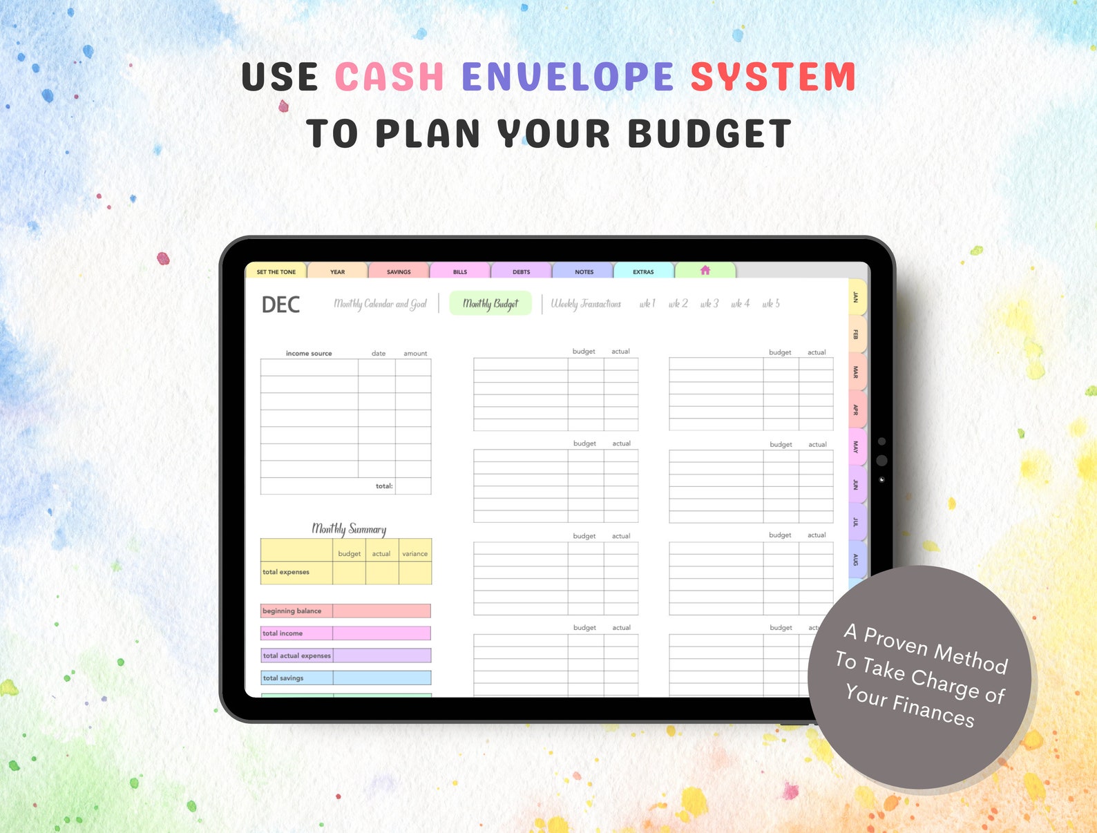 Digital Budget Financial Planner for Ipad Android Goodnotes - Etsy