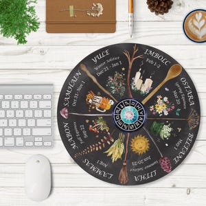 Witchcraft Wheel of the Year Desk Mat, Whimsigoth Desk Accessories ...