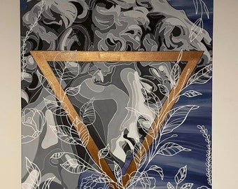 Abstract Michelangelo's David Painting - Etsy