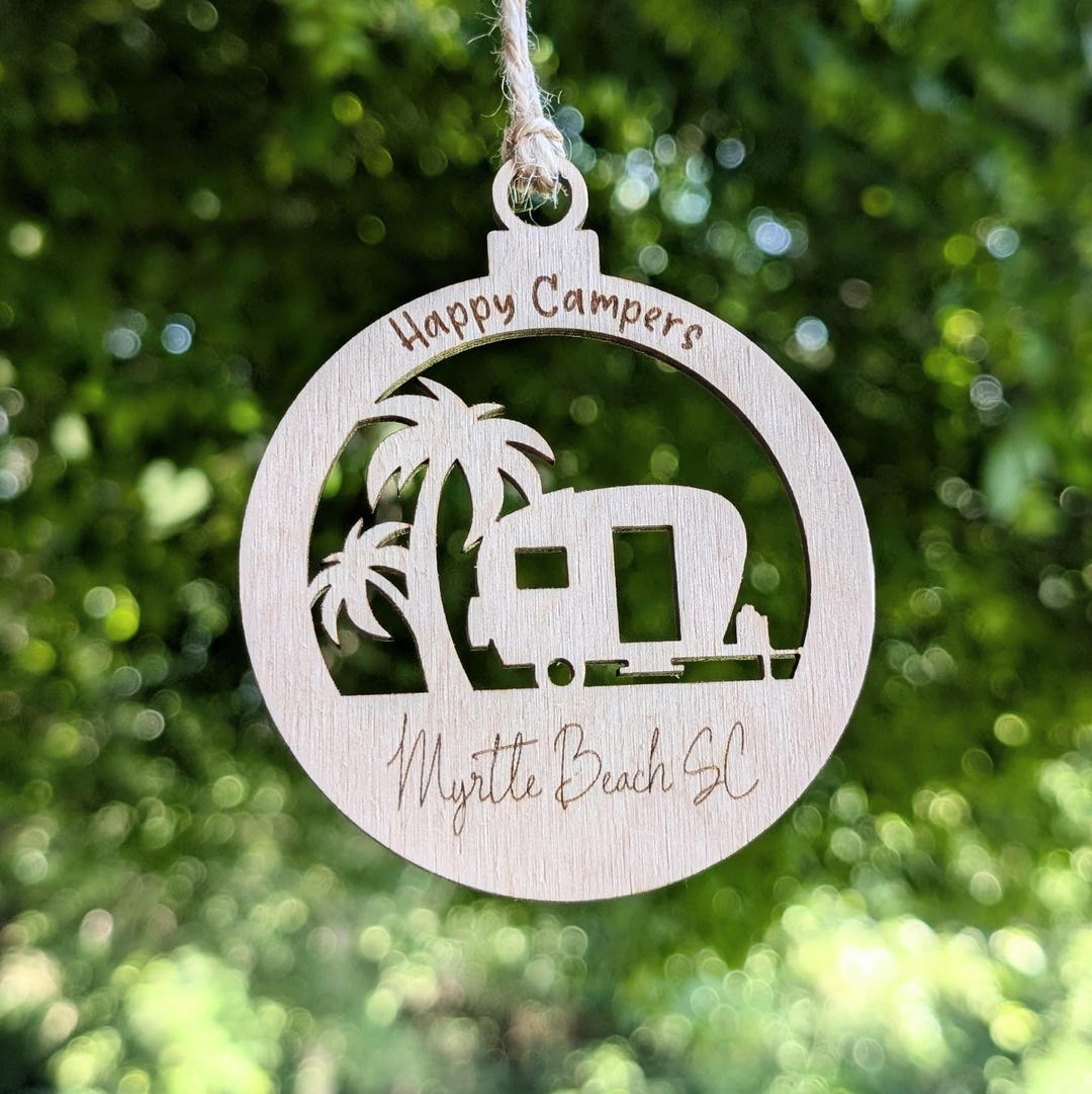 RV Camper File, Beach Camper Laser Cut, Camper Ornament, RV Christmas ...