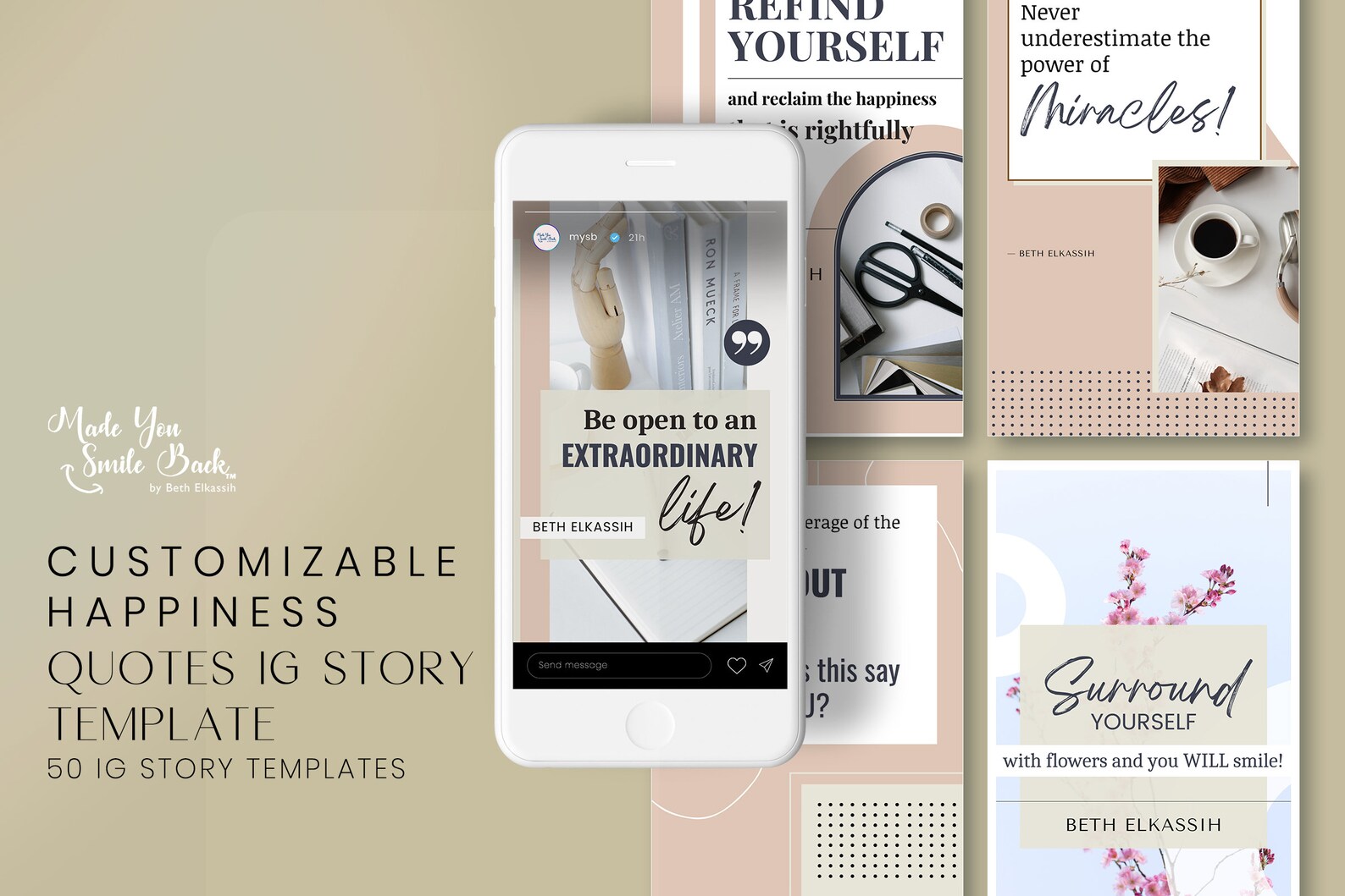 Customizable Happiness Quotes Instagram Story Template, Canva Template ...
