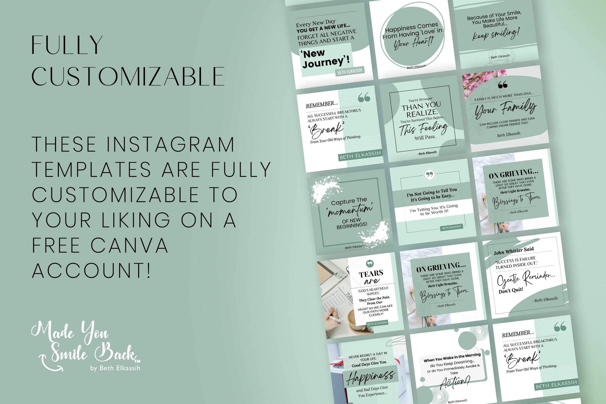 Editable Happiness Quotes, Canva Template Instagram, Editable Quotes ...