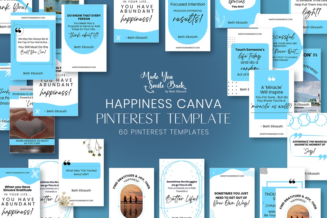 Happiness Quote Canva Pinterest Template You Deserve to Be Happy Be ...