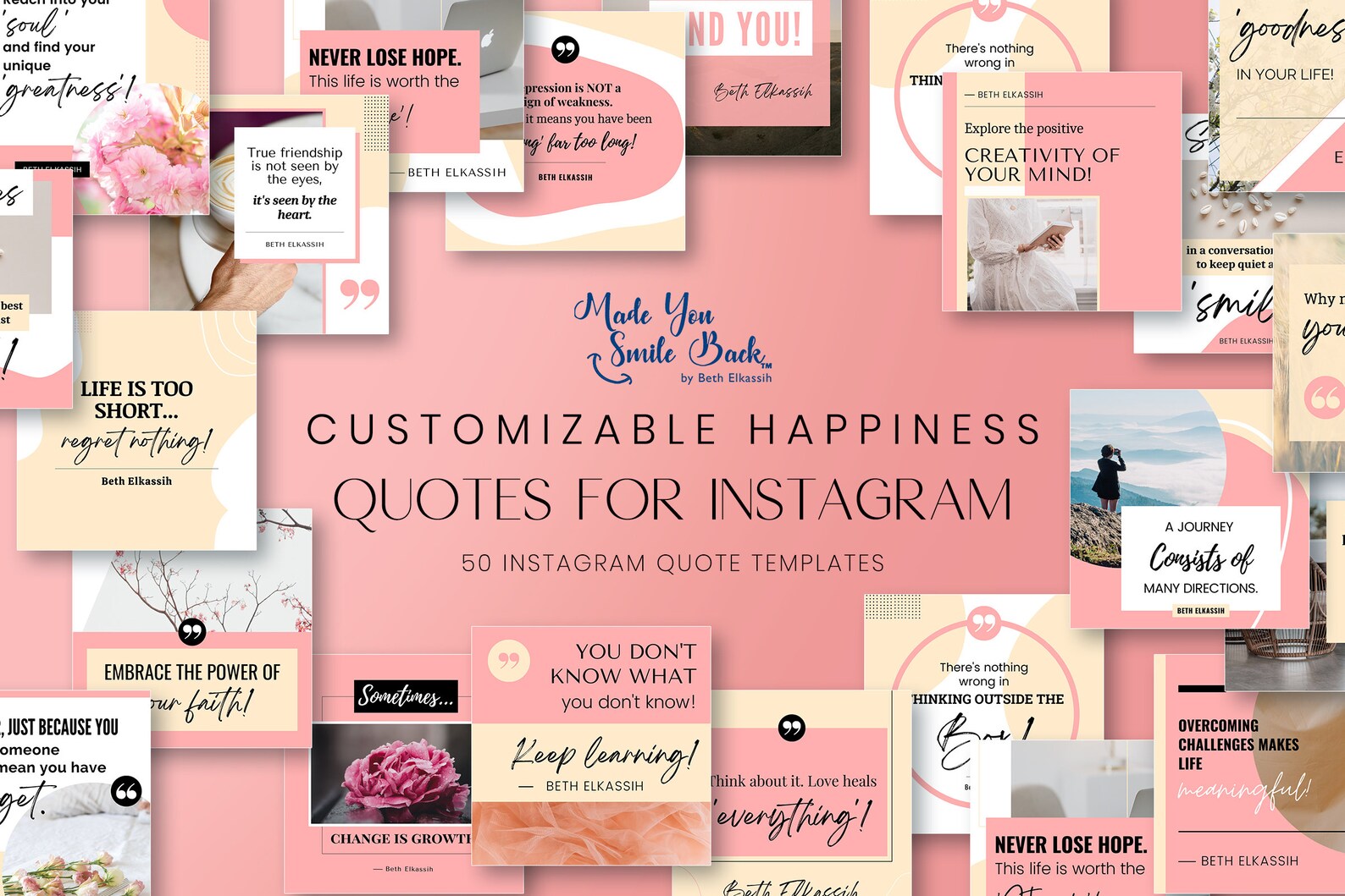 Customizable Happiness Quotes, Canva Template, Canva Instgaram ...