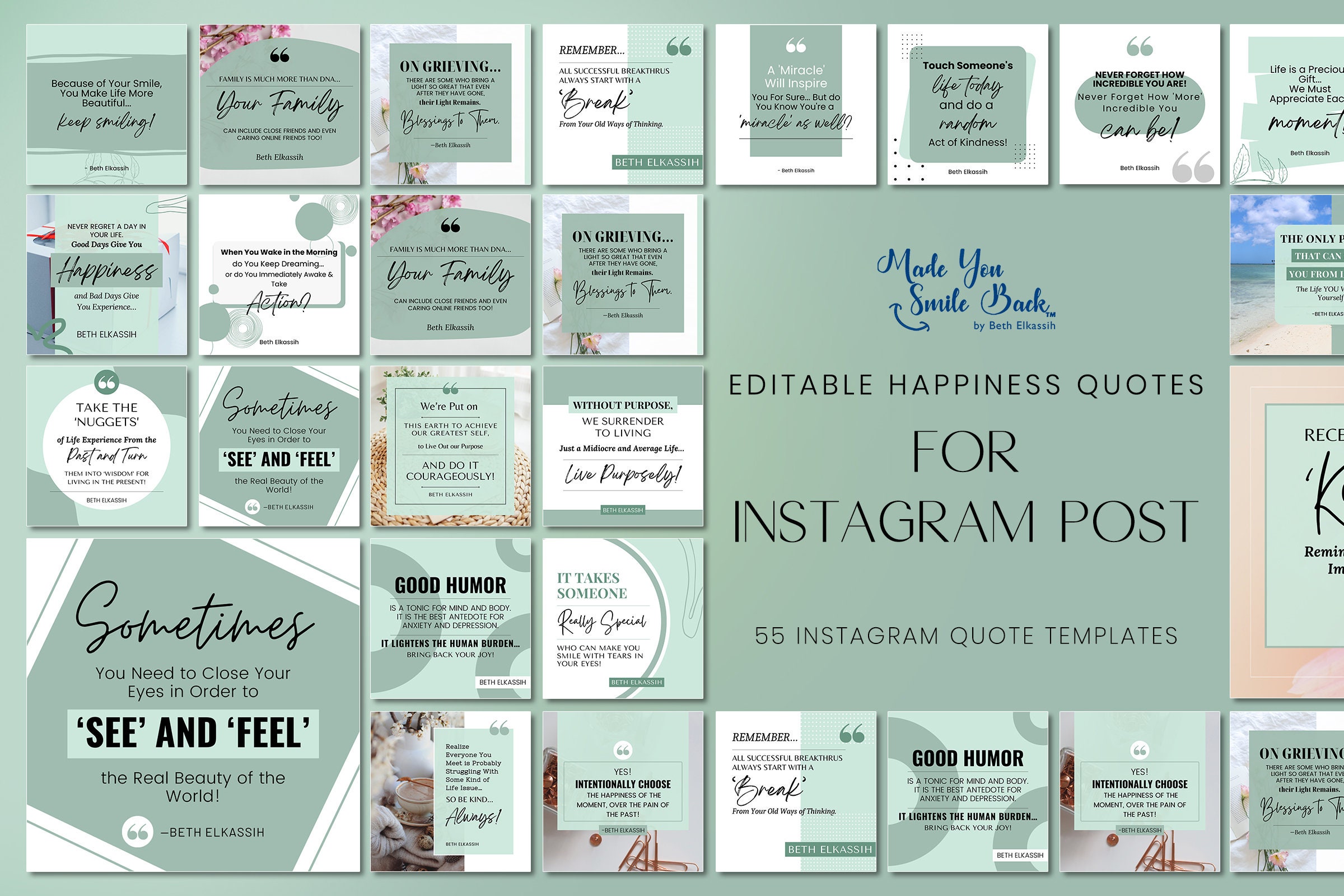 Editable Happiness Quotes, Canva Template Instagram, Editable Quotes ...