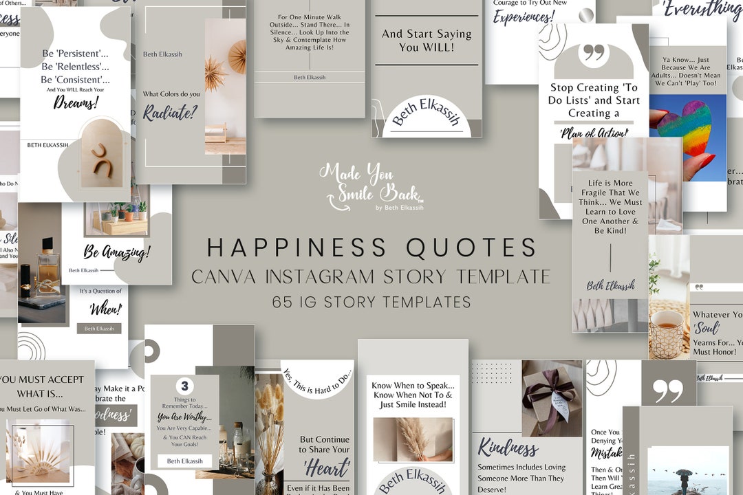 Happiness Quotes, Canva Template Canva Instagram Instagram Story ...